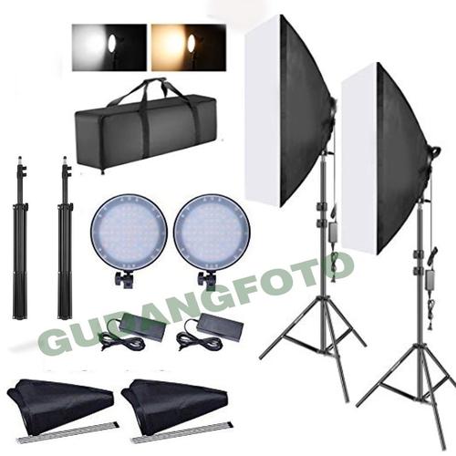 Jual continous softbox led lighting kit video light with charger ...