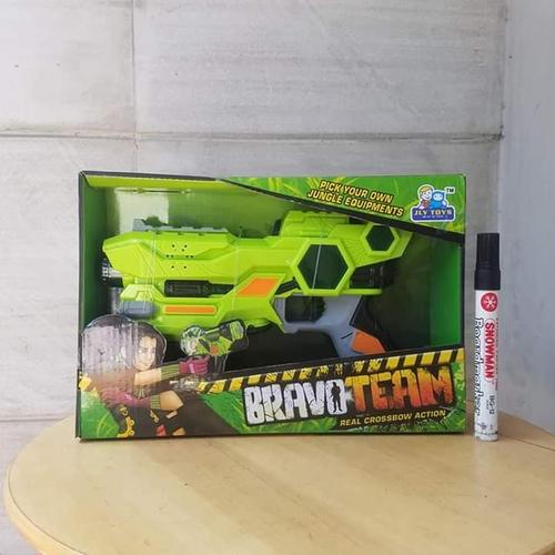 Jual mainan pistol busa bravo team nerf gun bootleg green gun soft ...