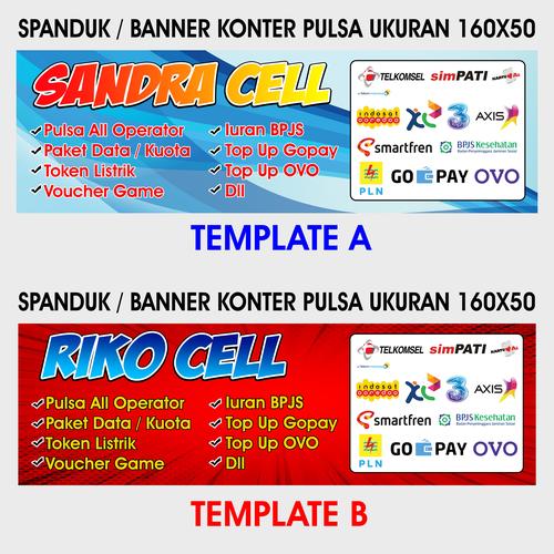 Jual Spanduk Banner Konter Pulsa Ukuran 160x50 Model A dan B - Kota ...