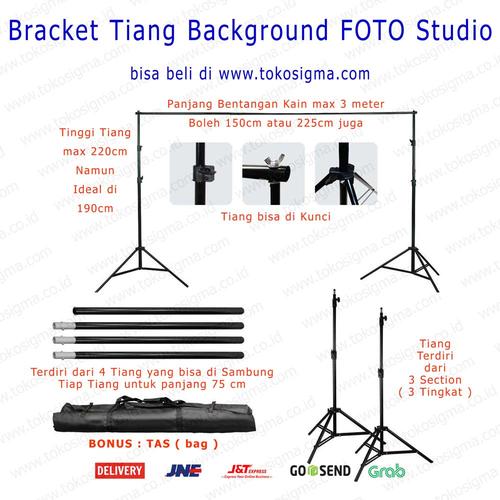 Jual BACKDROP STAND BACKGROUND TIANG KAIN Layar FOTO STUDIO Bracket 3x2 ...
