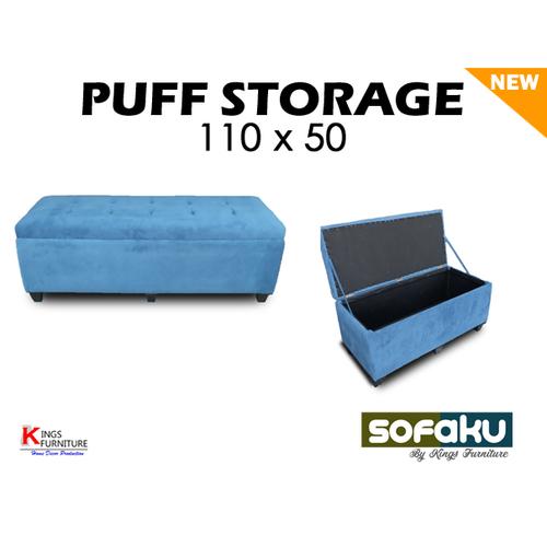 Jual VELVET BLUE Puff Storage Puff Buka Tutup Penyimpanan 110 x 50 ...