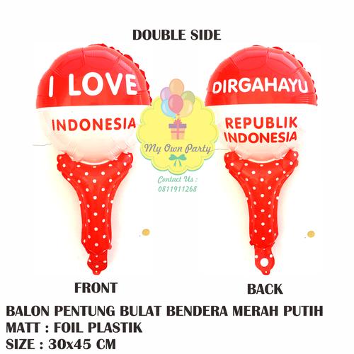 Jual Balon PENTUNG Bulat MERAH PUTIH / Balon HUT RI / Balon LOVE ...