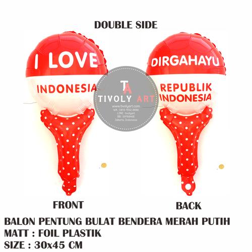 Jual Balon PENTUNG Bulat MERAH PUTIH / Balon HUT RI / Balon LOVE ...