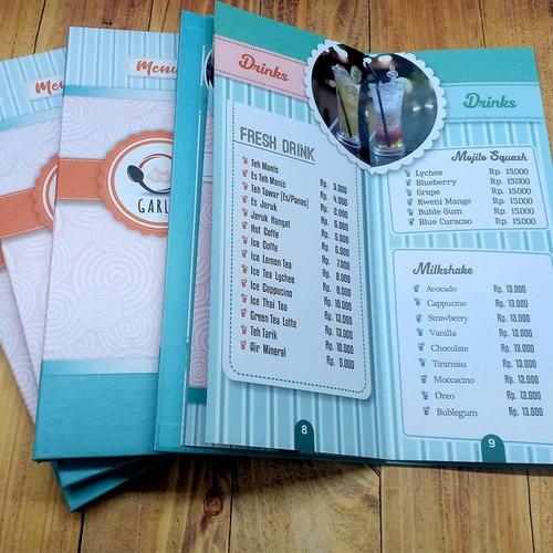 Jual Buku menu resto/cafe isi 10hlm plus desain - Cetak Menu Slim - Kab ...