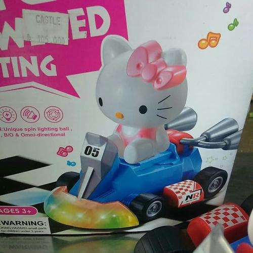 Jual HELLO KITTY GO CART LIGHT AND SOUND HIGH POWERED CARTOON KARTING ...