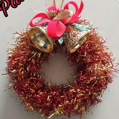 Jual Hiasan Ornamen Natal Wreath Krans Ring Tinsel Slinger 2 Warna ...