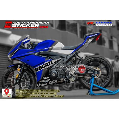 Jual Decal Motor Sticker Motor Suzuki GSX 150R Ducati Biru - Graftac ...