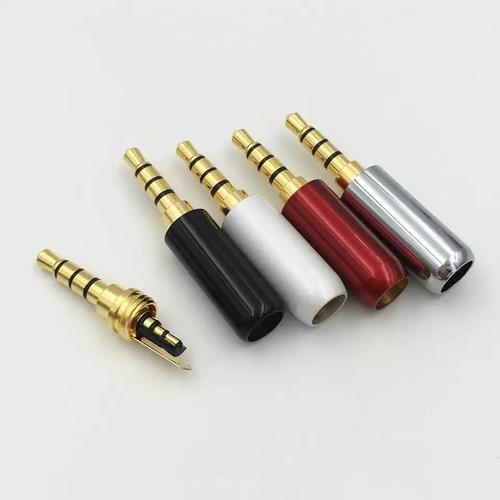 Jual AVPRO 3.5mm TRRS 4-Pole 3-Ring Audio Connector Plug DIY 6mm BLACK ...
