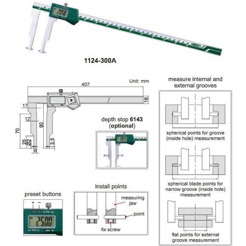Jual Digital Caliper With Interchangeable Points 0-300mm Insize 1124 ...