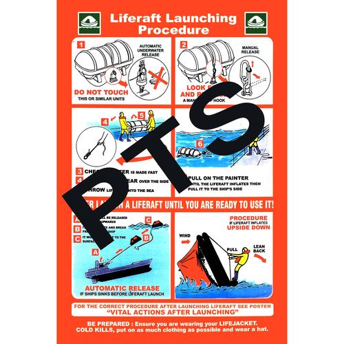 Jual Sticker Liferaft Launching Procedure Safety Sign Warning Imo ...
