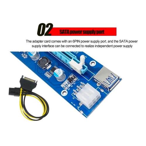 Jual USB 3 0 PCI E PCI Express Riser Card 1x to 16x VGA RISER 4 Capacitor - Jakarta Pusat ...