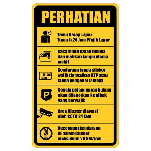 Jual Rambu Himbauan / Informasi Masuk Perumahan Ukuran 60cm x 100cm ...