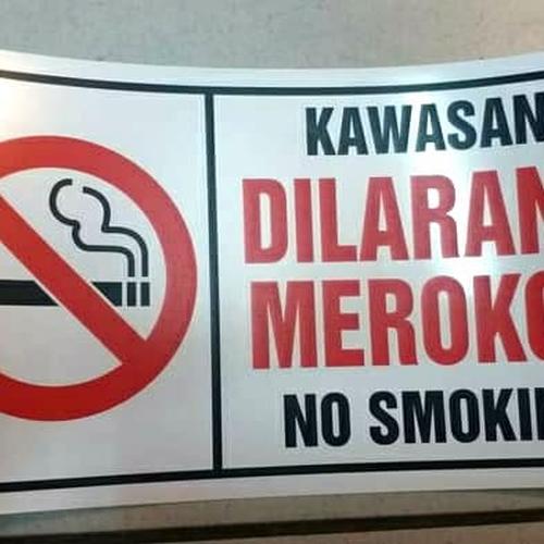 Jual SIGN LABEL STICKER K3 RAMBU DILARANG MEROKOK 15CMX30CM - Jakarta ...