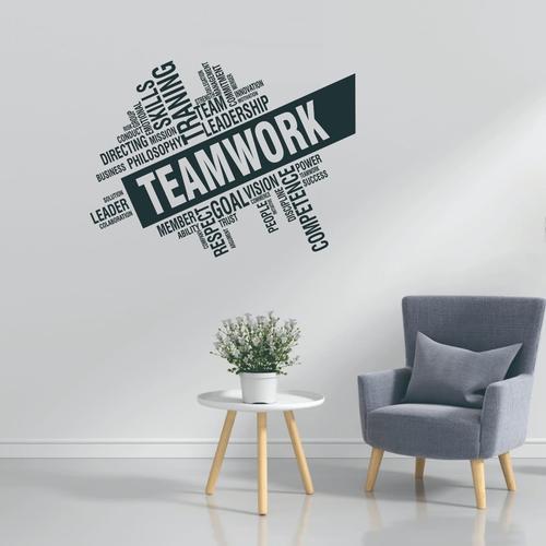 Jual Stiker Team Work Quotes Dinding Kaca Rumah Kantor Wall Sticker ...