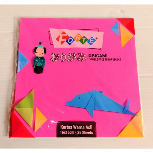 Jual Kertas Lipat Origami 16 x 16 Forte 2 Sisi Warna (Pak Isi 25 Lembar ...