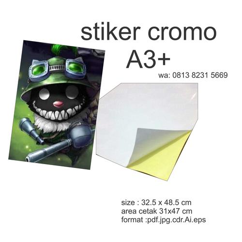 Jual Cetak/print Stiker cromo /sticker cromo A3+ satuan high resolusi ...
