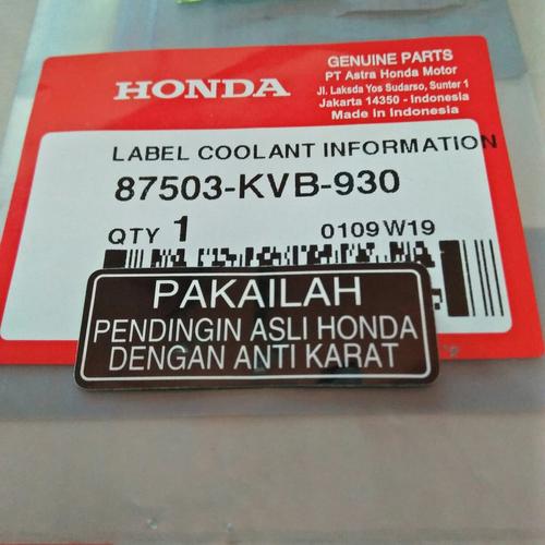 Jual sticker stiker label information informasi colant coolant ...