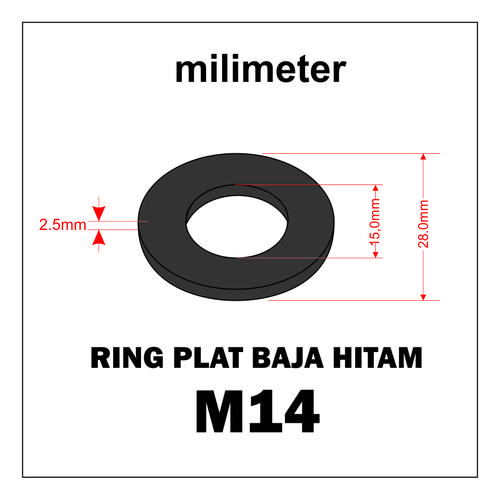 Jual Ring Plat Baja Hitam M14 - Plate Washer - Kota Bekasi - Gozel ...