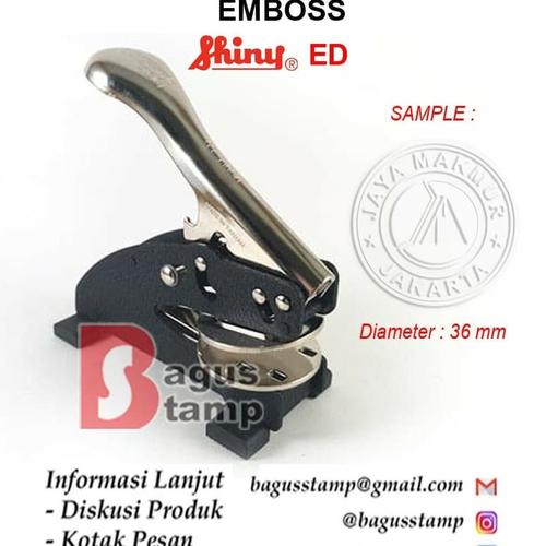 Jual PAKET Stempel Emboss Shiny ED Diameter 36mm 36 mm - 1 SET HOLDER ...