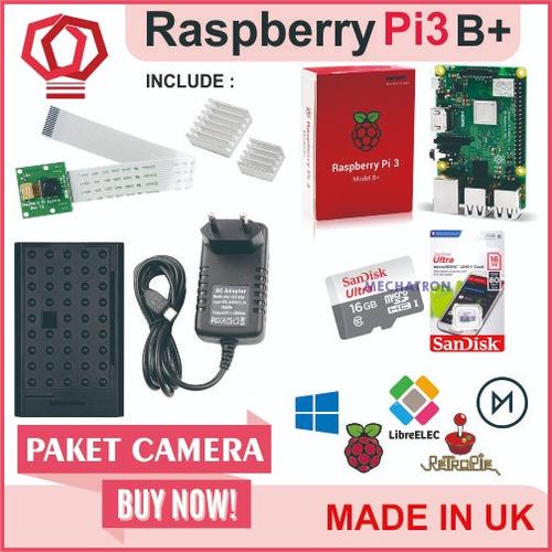 Jual Raspberry Pi3 Pi 3 Model b+ 3b+ Plus Paket Camera Rekam Foto Video ...