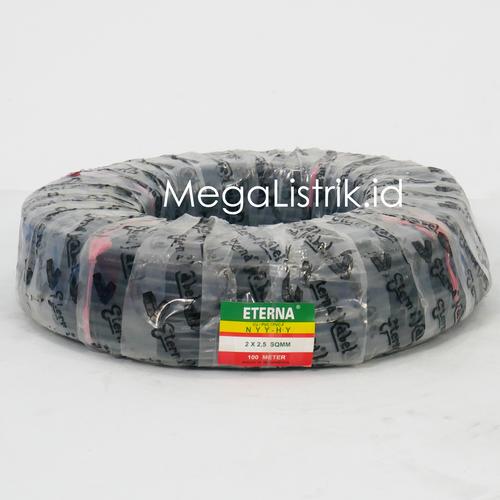 Jual Eterna NYYHY 2 x 2.5 MM ( 100 Meter ) / Kabel Listrik Hitam Serabut Tembaga NYY HY 2x2.5 MM ...