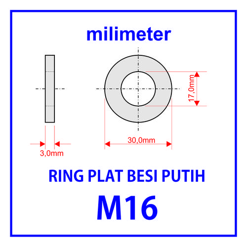 Jual Ring Plat Besi Putih M16 - Plate Washer - Kota Bekasi - Gozel ...