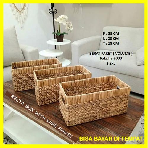 Jual Box anyaman serbaguna / tempat penyimpanan / keranjang / storae ...