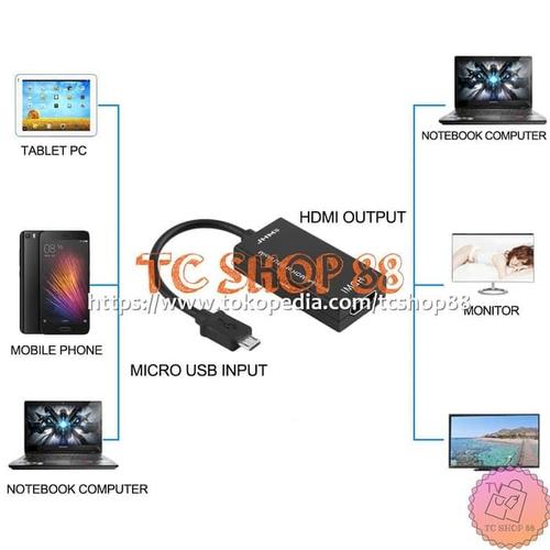 Jual NEW Mini Micro USB To HDMI Adapter Converter Cable Male To Female ...