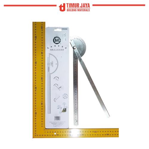 Jual Penggaris Protractor Stainless Busur Derajat 25 cm half Round ...