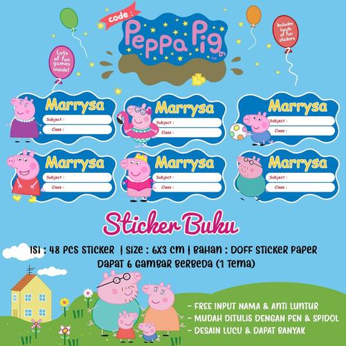 Jual Stiker Label Buku Anak Sekolah peppa pig - Kota Bekasi - Clover ...