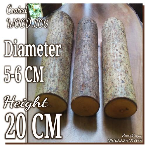 Jual Coated wood log 5-6 x 20 cm potongan kayu hiasan dekorasi craft ...