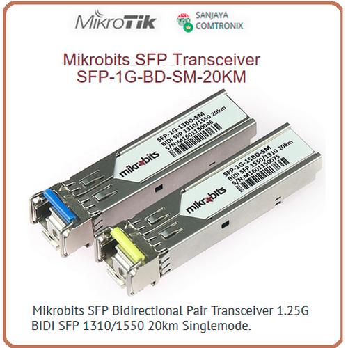 Jual Mikrobits SFP-1G-BD-SM-20KM Bidirectional Pair SFP Transceiver ...
