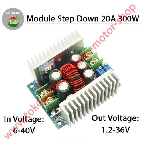 Jual Step Down 20A 300W DC to DC Converter Module Adjustable Amp Volt ...