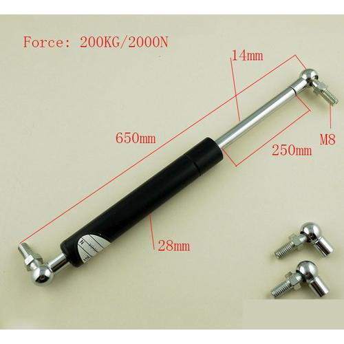 Jual 250mm Stroke200kg/2000n Force Auto Gas Spring Damper Ball Gas ...