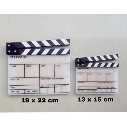 Jual 1 Set Clapper Board Movie Slate 2 Ukuran Black White New Design ...