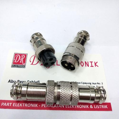 Jual Aviation Plug Sambungan kabel CB Wayer 3 pin 3p satu set male ...