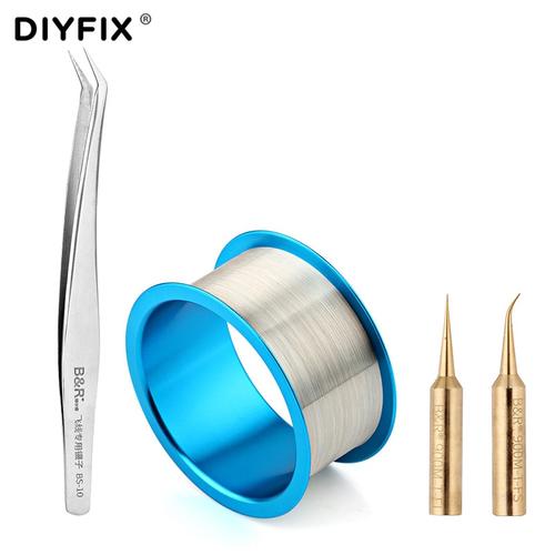 Jual Fine Silver Flying Wire Tweezers Soldering Iron Tips Set CPU ...