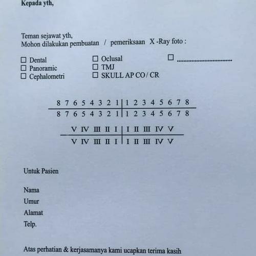 Jual SURAT RUJUKAN RONTGEN GIGI - Kota Depok - Prima Denta Mandiri ...