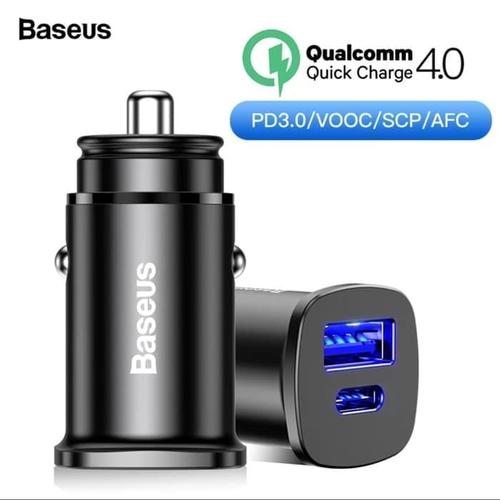 Jual Baseus PPS Car Charger with USB and USB-C plug QC 4.0+ 30W - Hitam ...