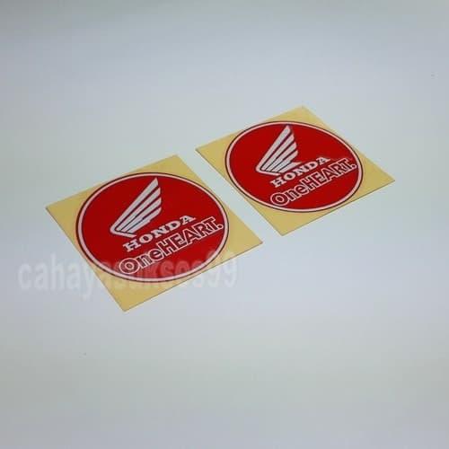 Jual Stiker Honda One Heart Merah Bulat 7cm Sticker Body Motor Logo ...