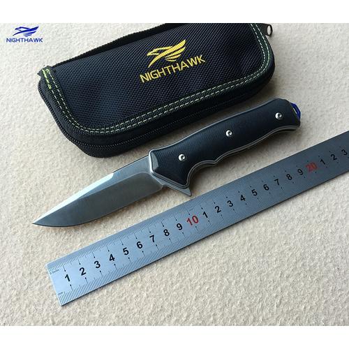 Jual NIGHTHAWK ST1502 Flipper folding knife D2 blade G10 steel handle ...