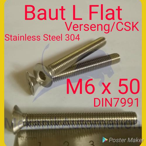 Jual Baut L Flat M6 x 50 Verseng SUS304 - Jakarta Timur - MekanikAutomation | Tokopedia