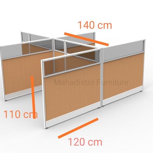 Jual Panel partisi pembatas meja kerja / workstation 4 staff L shape ...