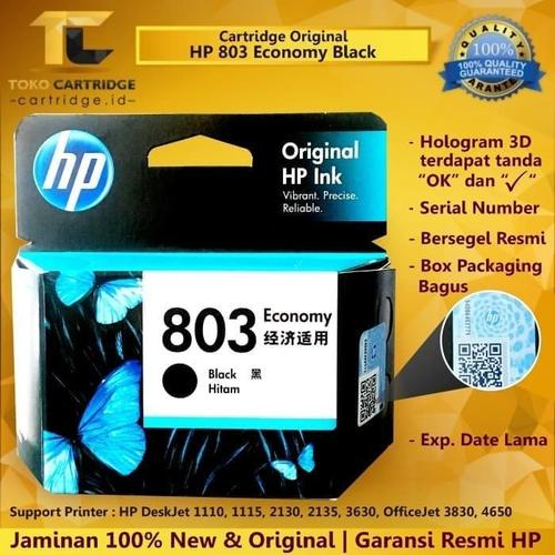 Jual Tinta HP 803 Black Original Ink Cartridge F6V21AA - ORIGINAL BOX ...