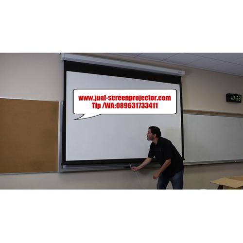 Jual promo screen proyektor manual ukuran 178cm layar projector gantung ...