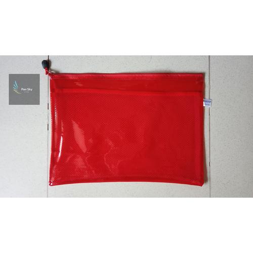 Jual Tas Map Data Plastik PVC Tebal B4 / Zipper Bag Thick Plastic Net ...