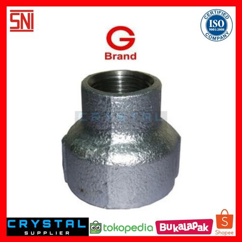Jual VLOK SOK GALVANIS BESI 3/4 x 1/2" G BRAND DRAT BSPT / SOCKET SOCK ...
