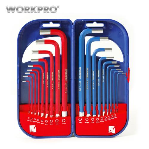 Jual WORKPRO 18 in 1 Universal Hex Key Set Long Arm Short Arm Key Set ...