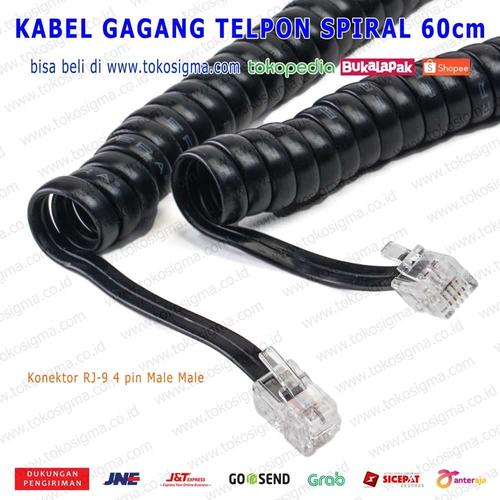Jual KABEL GAGANG TELP SPIRAL RJ-9 4P4C TELEPHONE CABLE TELEPON RJ9 ...