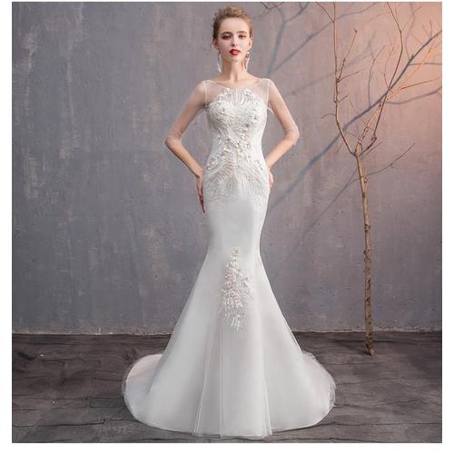 Jual Gaun Pengantin 1908039 Putih Mermaid Ekor Wedding Dress Gown ...